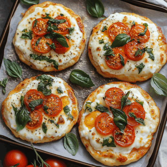 Cloud Bread Pizza With Mozzarella And Cherry Tomatoes Recipe