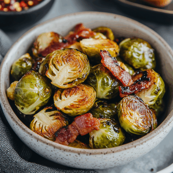 Crispy Honey-Glazed Roasted Brussels Sprouts With Bacon Recipe