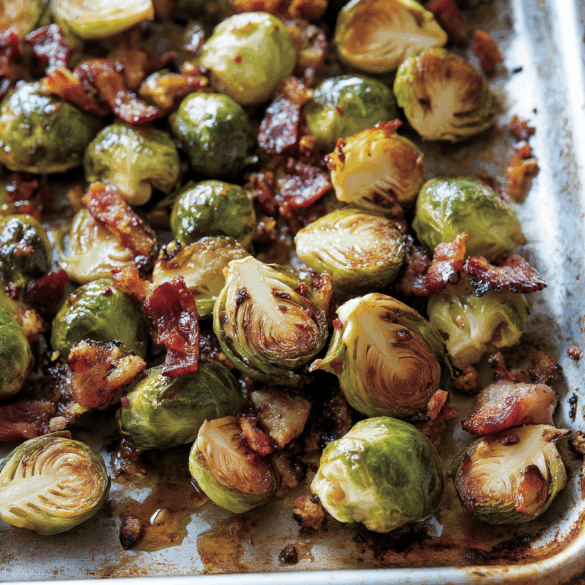 Crispy Honey-Glazed Roasted Brussels Sprouts With Bacon Recipe