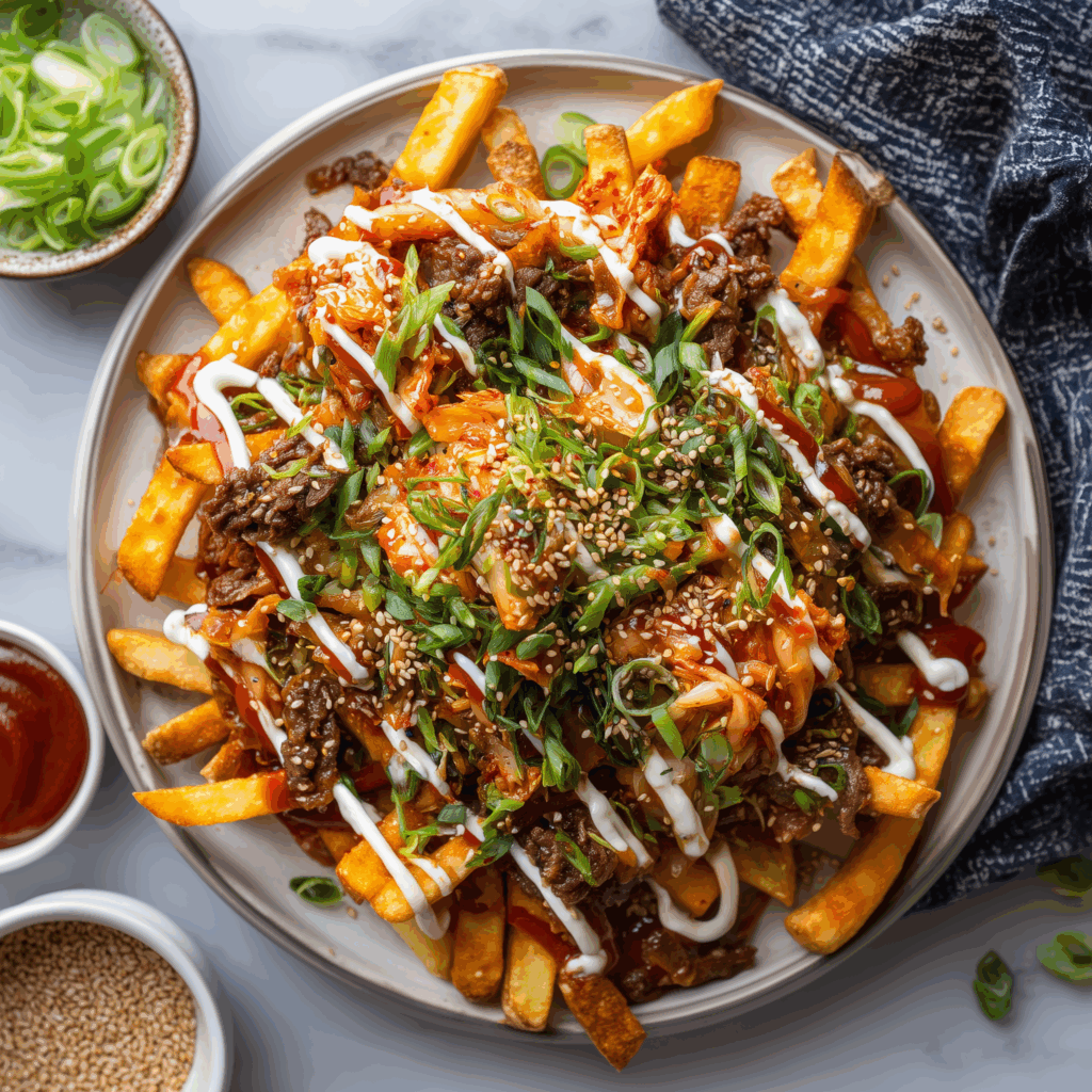 Korean Kimchi Loaded Fries Recipe