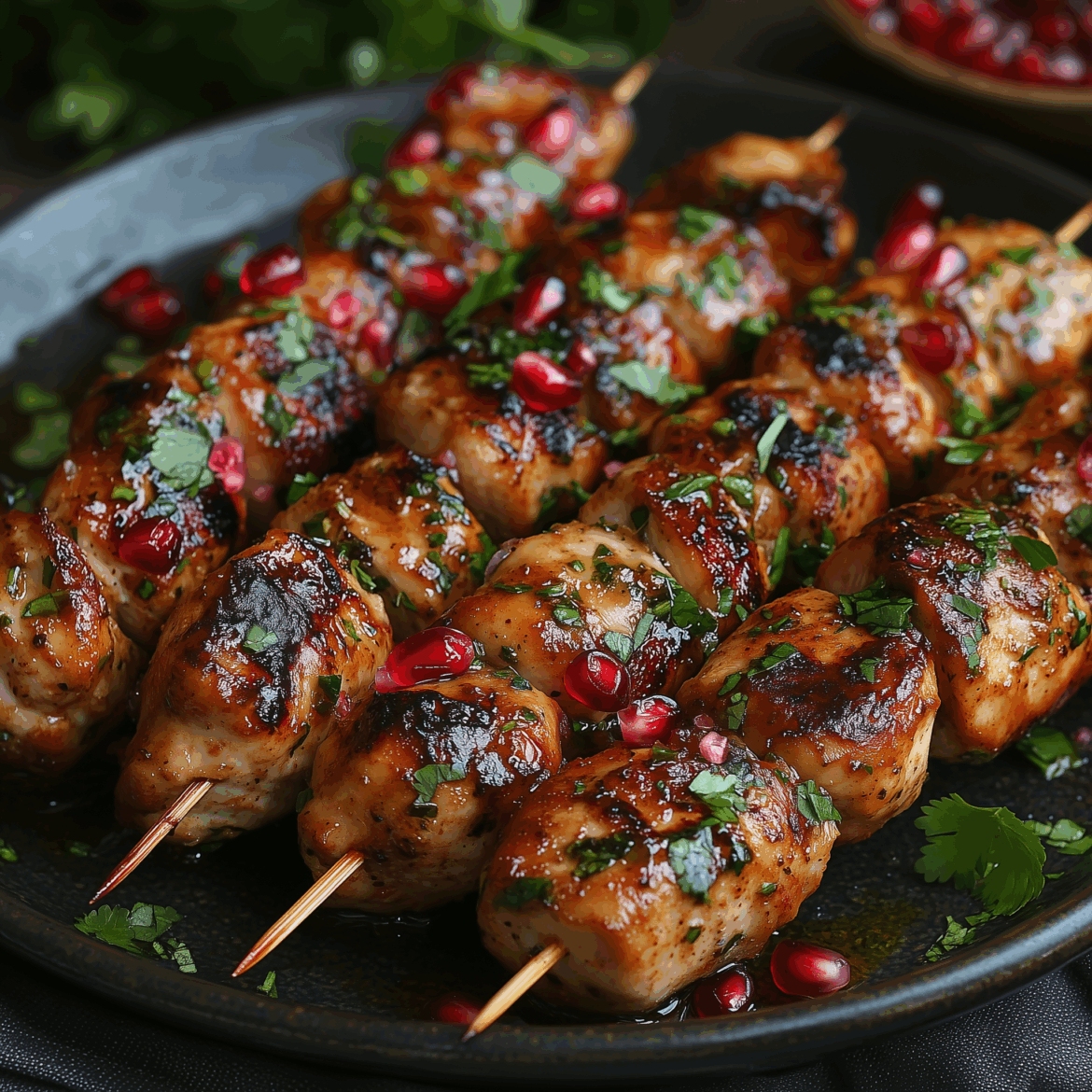 Pomegranate Molasses Chicken Skewers - Middle Eastern Style Recipe