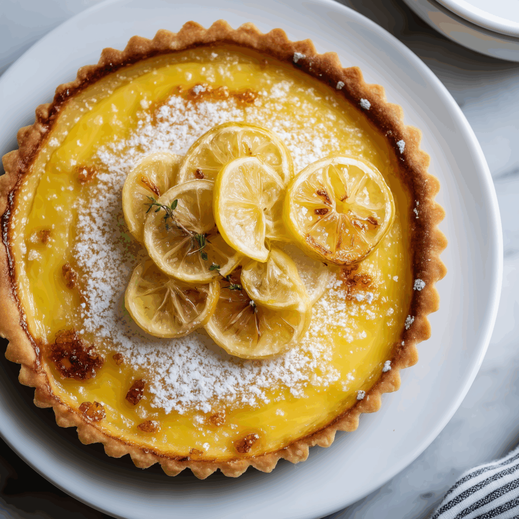 Tarte Au Citron With Candied Lemon And Mint Recipe