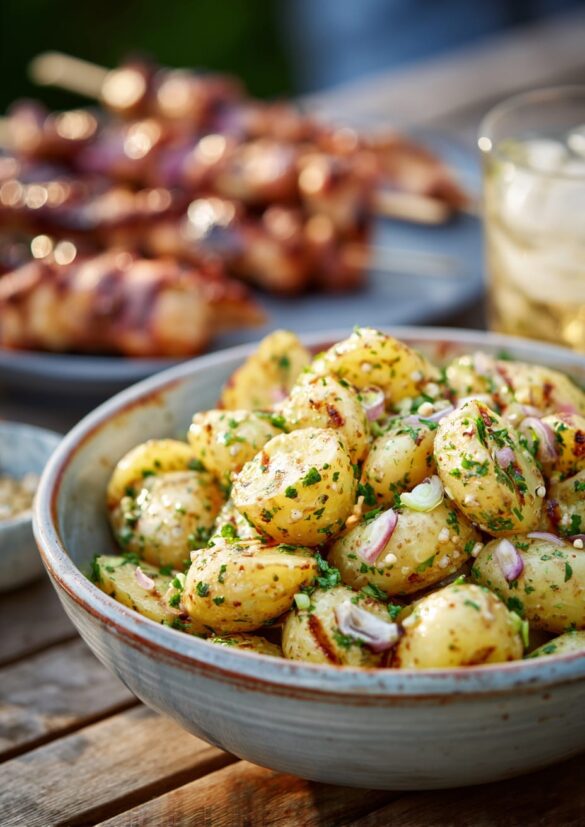 British Potato Salad With Wholegrain Mustard And Spring Onions