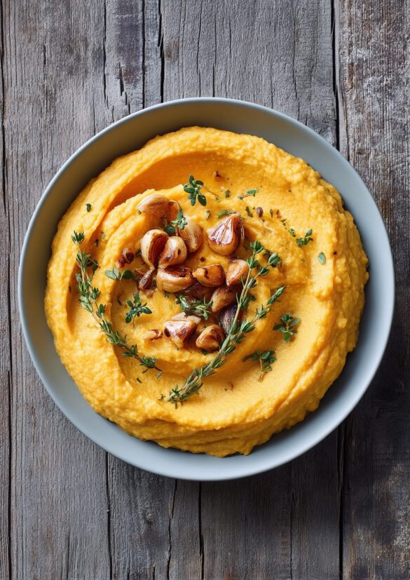 Pumpkin Mash With Roasted Garlic And Thyme Recipe