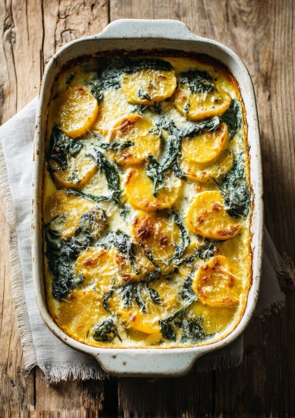 Pumpkin And Spinach Gratin With Fresh Sage