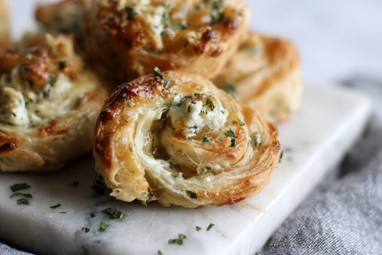 Crispy Puff Pastry Pinwheels With Garlic Herb Cheese Recipe